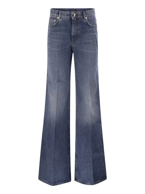 Sportmax Flared Cotton Denim Jeans - Multicolor
