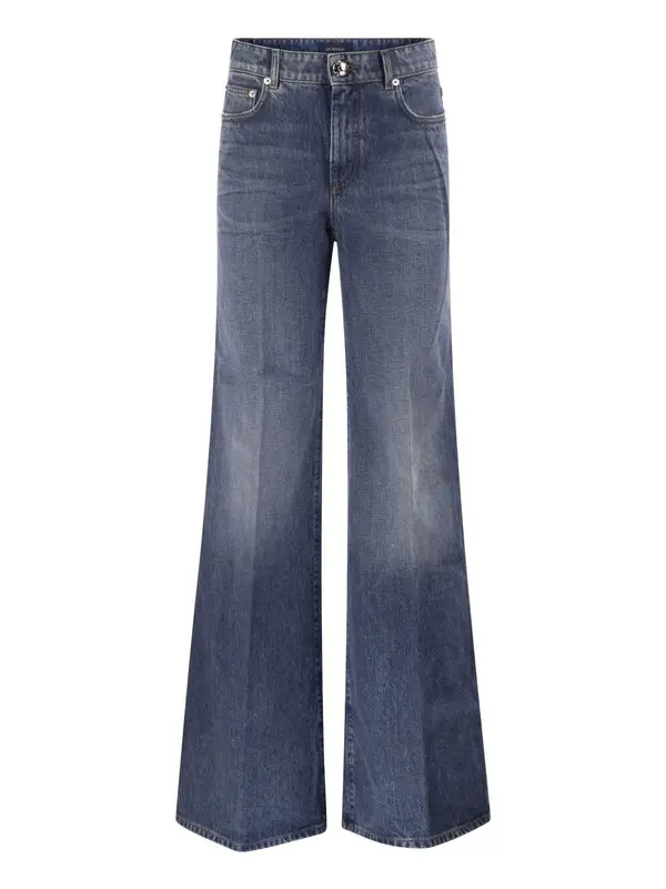 Sportmax Flared Cotton Denim Jeans - Multicolor