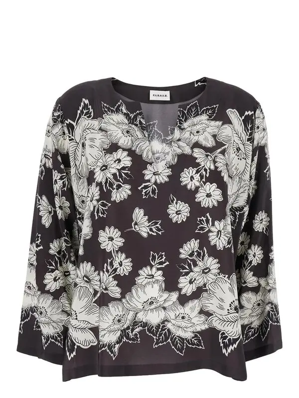 P.a.r.o.s.h Silk Floral Print Blouse - Multicolor