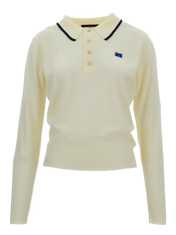 WALES BONNER John Smedley Long Sleeved Polo Shirt - Multicolor