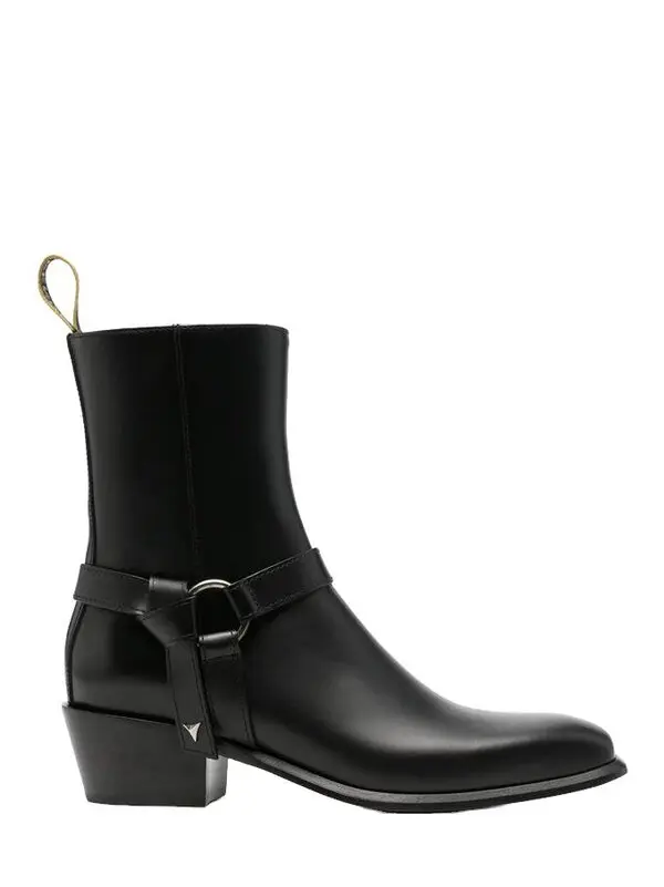 Fendi Leather Harness Boots - Black