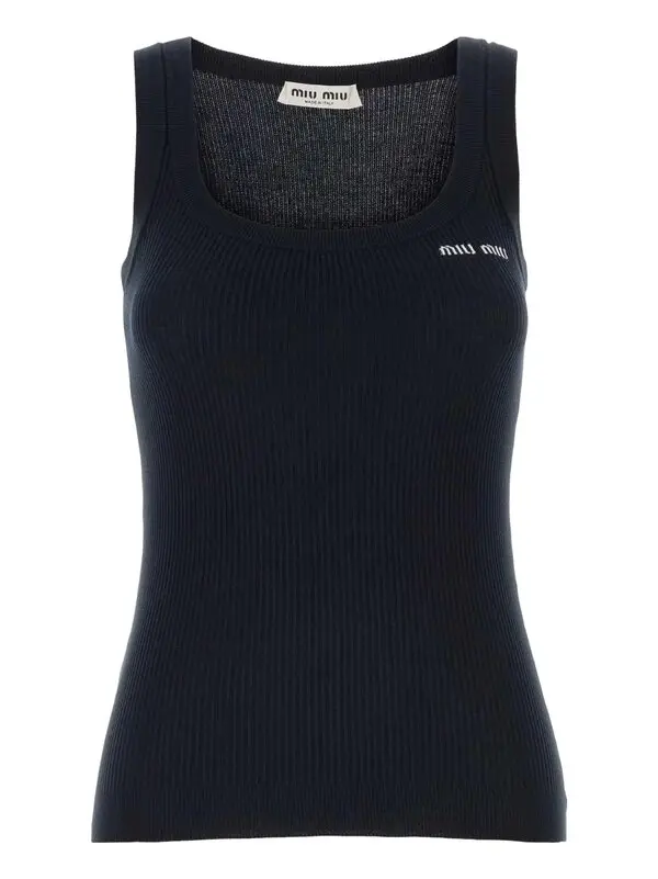 Miu Miu Cotton Tank Top - Blue