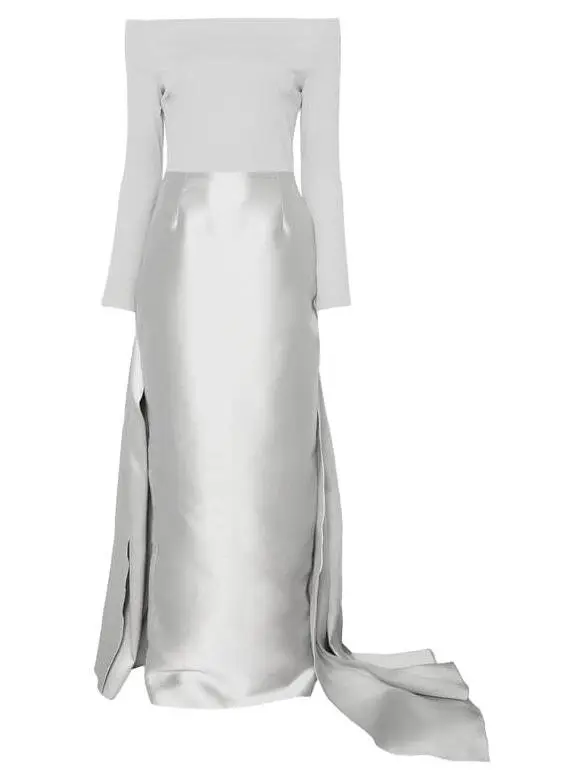 Solace London Satin Evening Gown - Gray