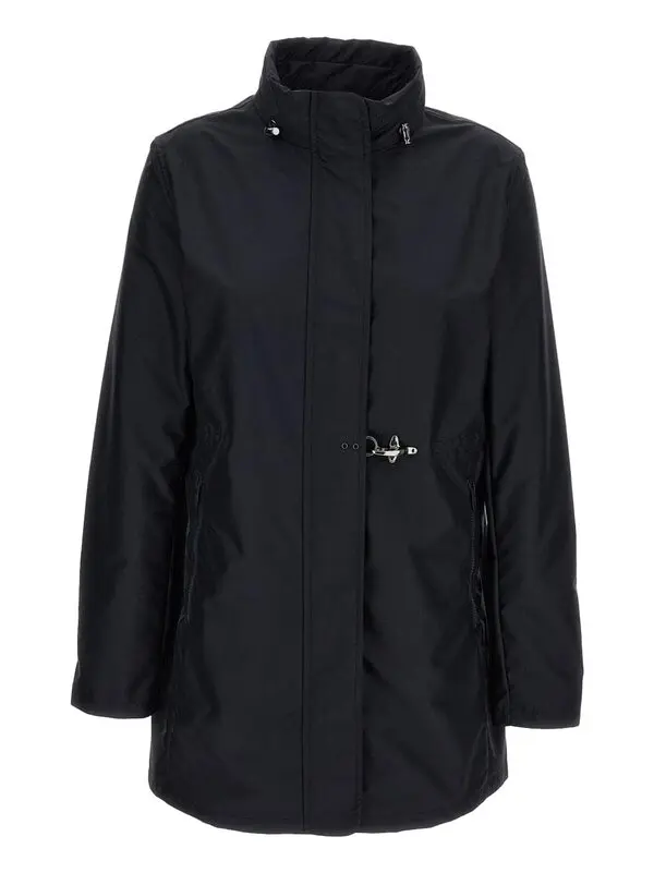 FAY Virginia Technical Poplin Overcoat - Multicolor