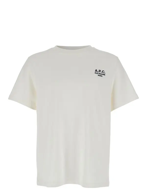 A.p.c. Cotton T-shirt With Embroidered Logo - White