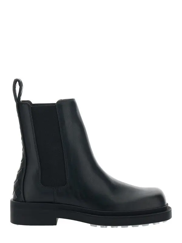 Bottega Veneta Leather Ankle Boots With Intreccio - Multicolor