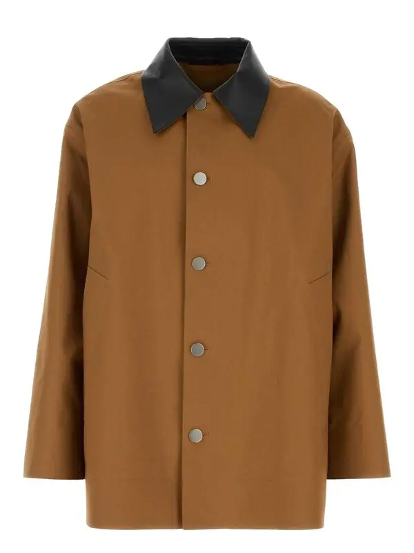 JIL SANDER Caramel Cotton Trench Coat - Brown