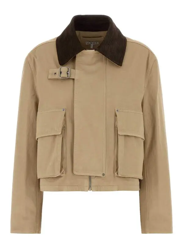 Loewe Cotton Parka Coat - Brown