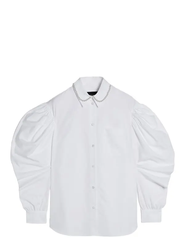 Simone Rocha Draped Sleeve Masculine Shirt With Emb - Multicolor