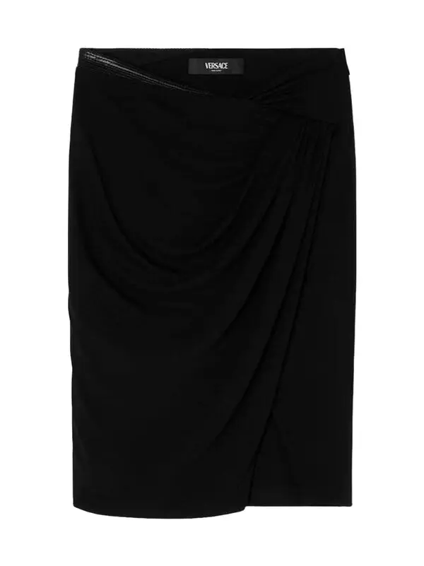 Versace Stretch Viscose Midi Skirt - Black
