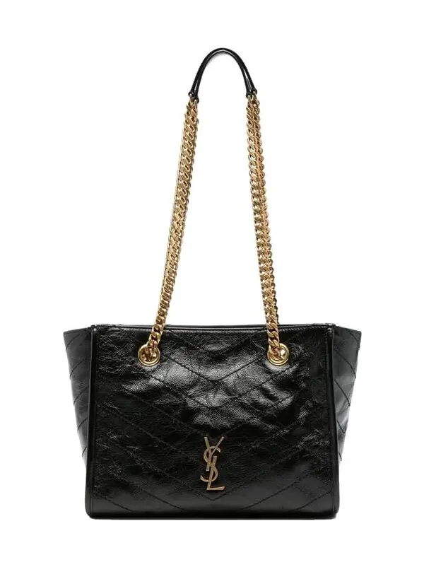 Saint Laurent Calf Leather Quilted Shoulder Bag - Black