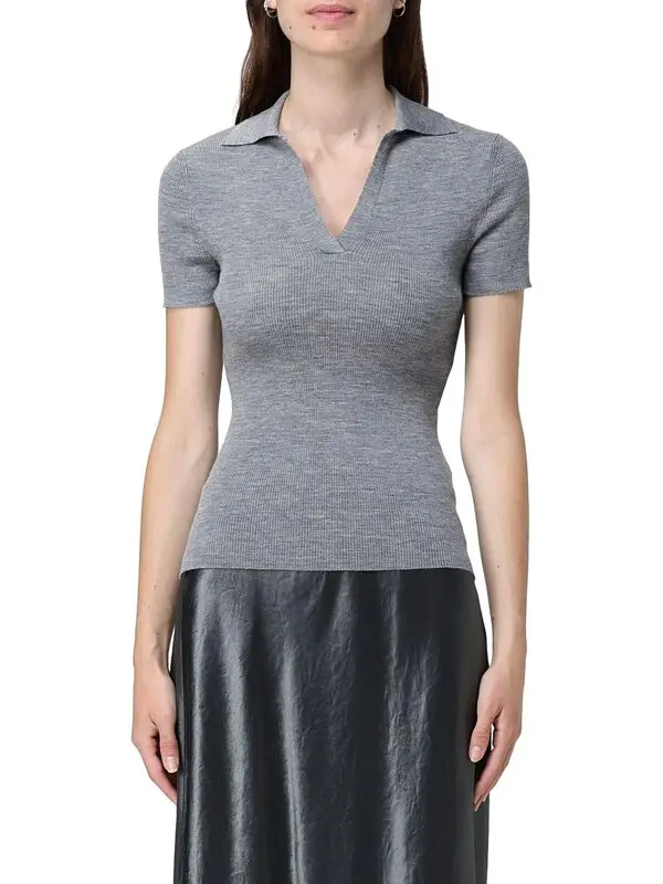 Max Mara Basic Wool Knit Polo - Gray