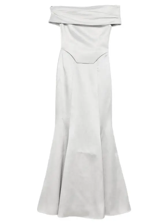 Solace London Off-shoulder Evening Dress - Silver