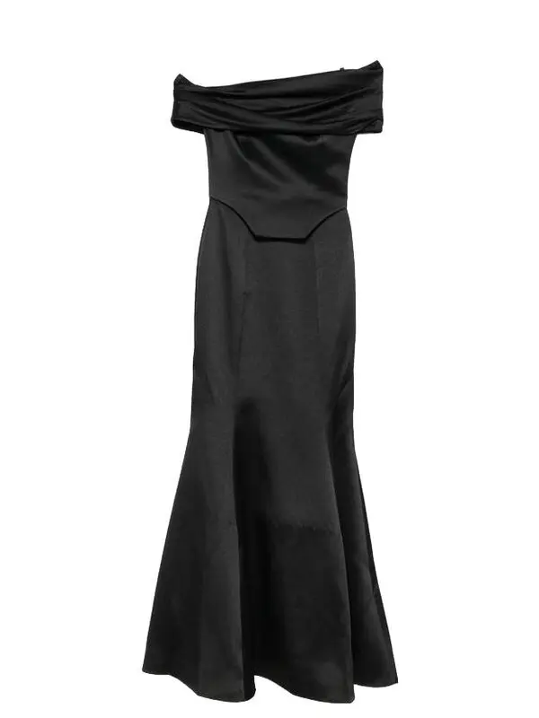 Solace London Satin Evening Gown - Black