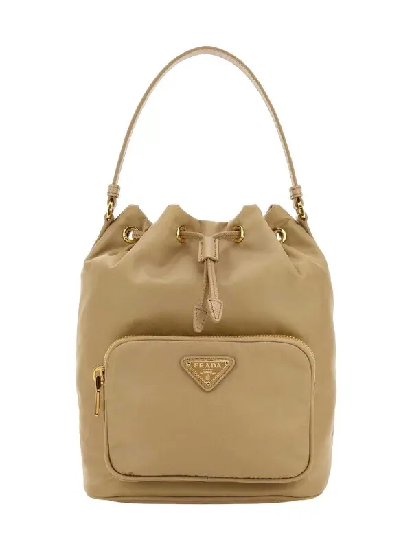 Prada Re-nylon Duet Bucket Bag - Brown