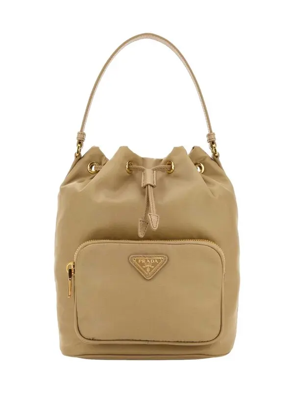 Prada Re-nylon Duet Bucket Bag - Brown