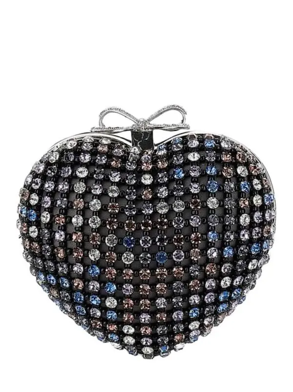 SELF-PORTRAIT Heart-shaped Crystal Clutch - Multicolor