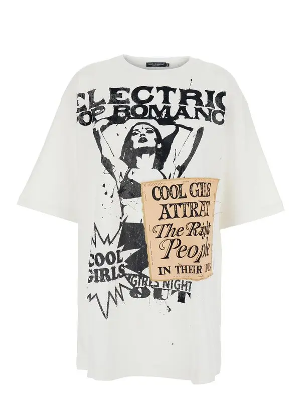 Dolce & Gabbana Cotton Maxi Print Crewneck T-shirt - Multicolor