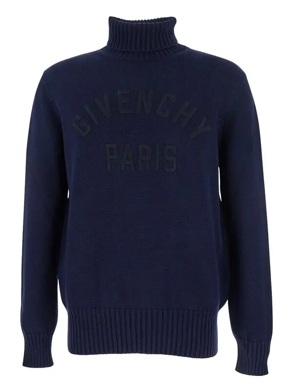 Givenchy Logo Turtleneck Wool Sweater - Multicolor