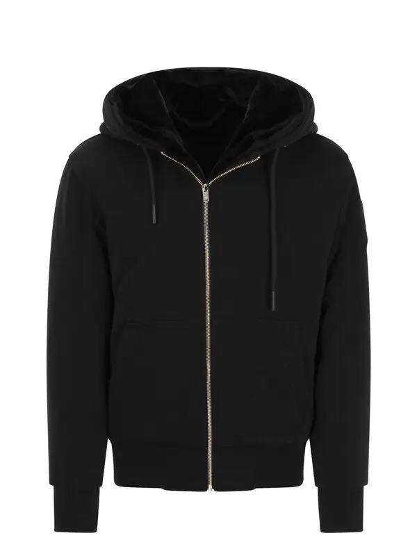 Moose Knuckles Classic Bunny Faux Fur Lined Hoodie - Black