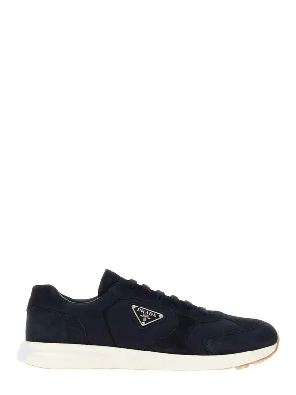 Prada Re-nylon And Suede Sneakers - Blue