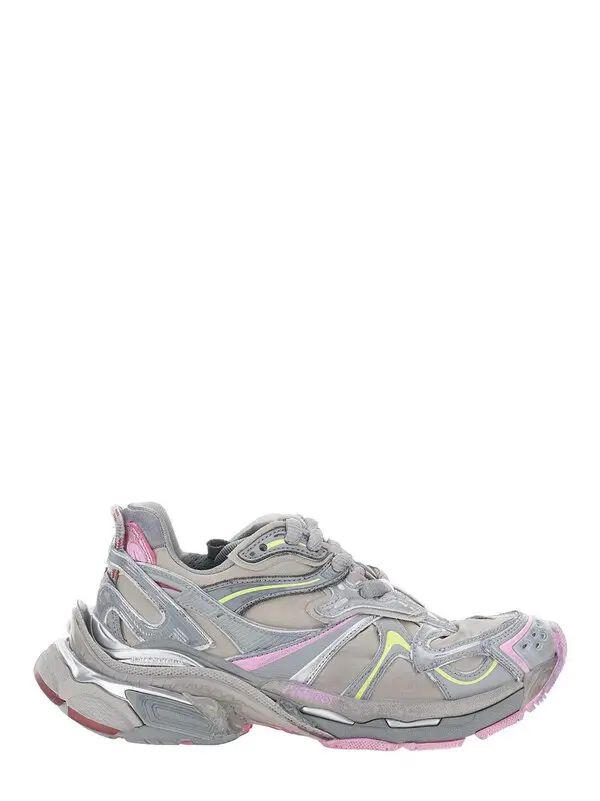 Balenciaga Runner 2' Beige Sneaker With Embossed Logo In Mesh And Nylon - Multicolor