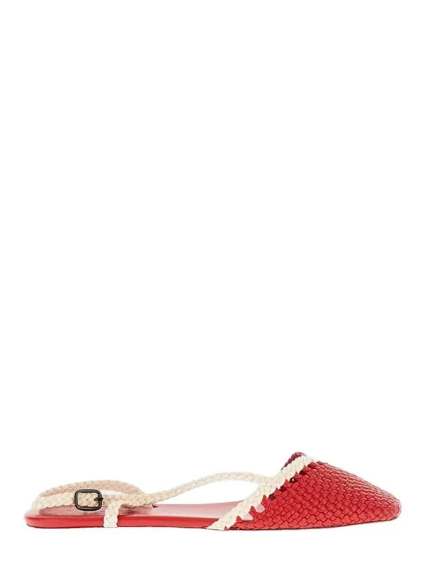 Hereu Rondaia Woven Leather Slingback Flats - Multicolor