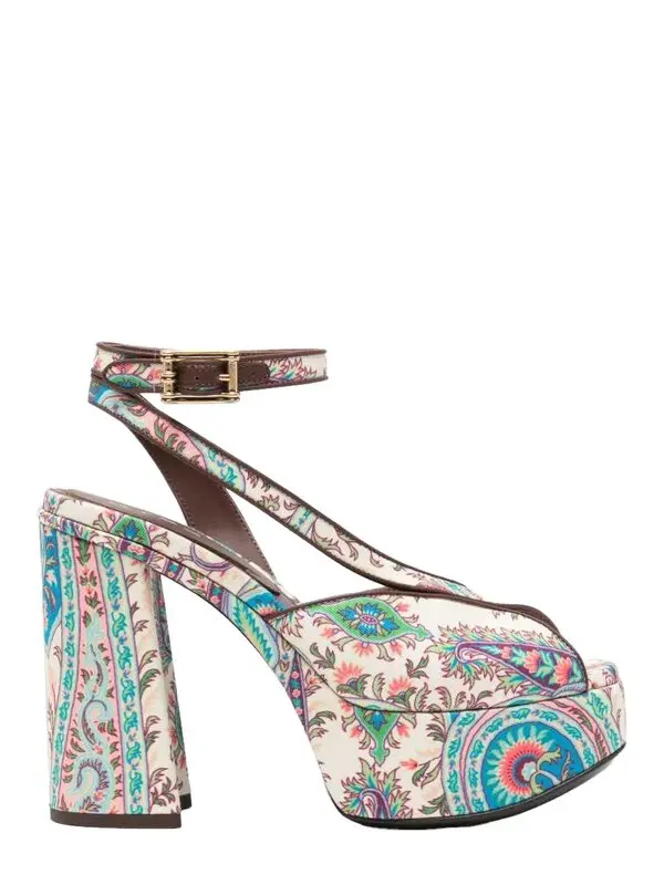 Etro Paisley-patterned Platform Sandals With Heel - Multicolor