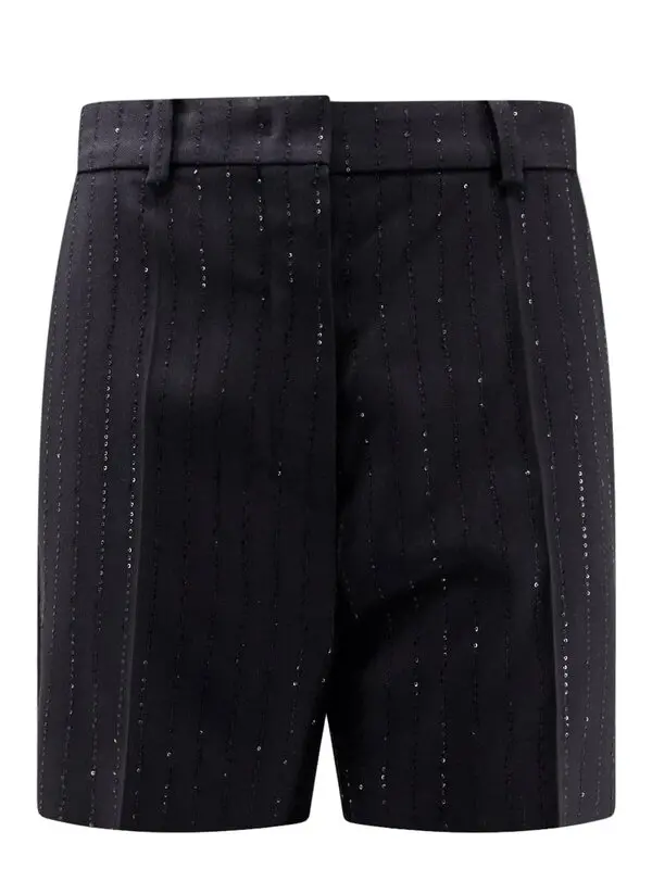 Max Mara Siberia Virgin Wool Shorts With Sequins - Multicolor