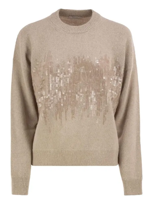 Peserico Sequined Alpaca Blend Jumper - Cream