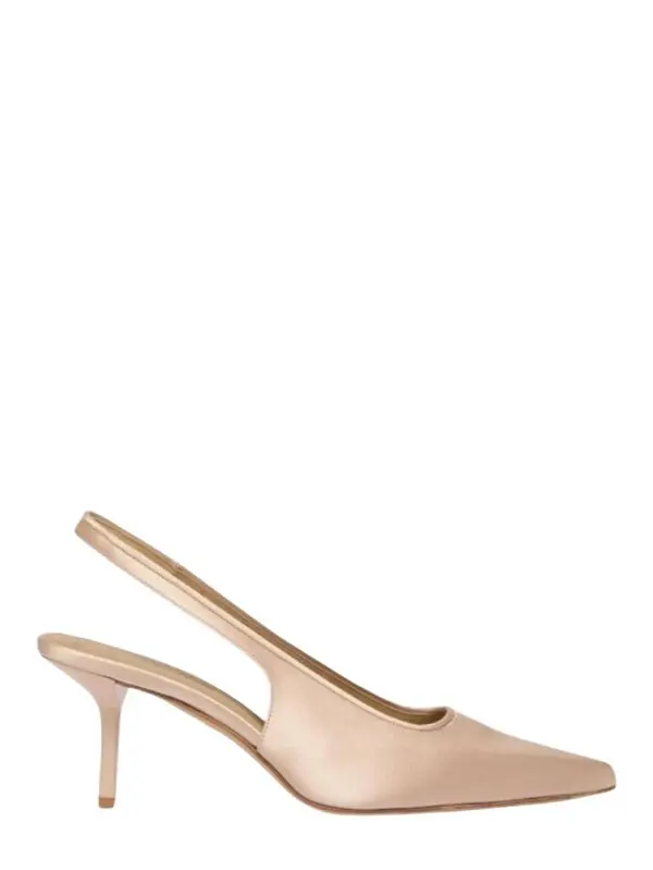 Max Mara Airone Satin Slingback Pumps With Medium Stiletto Heel - Pink