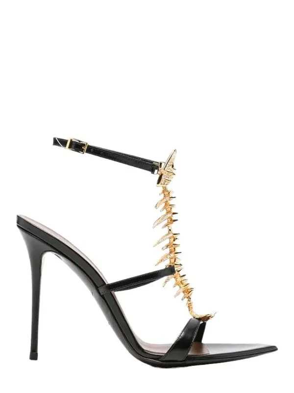 GIUSEPPE ZANOTTI Slim Leather Sandals - Black
