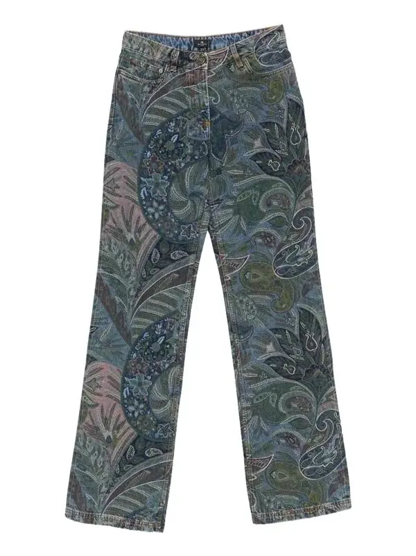 Etro Paisley Print Jeans - Blue