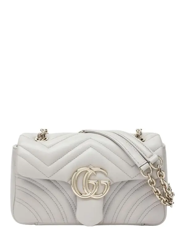 Gucci Gg Marmont Chevron Quilted Nappa Bag - White