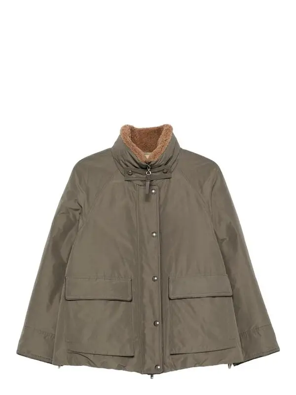 Brunello Cucinelli Shearling Collar Puffer Jacket - Green
