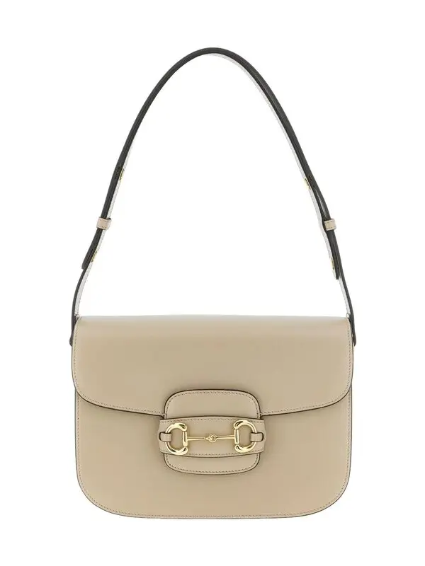 Gucci Horsebit 1955 Leather Shoulder Bag - Cream