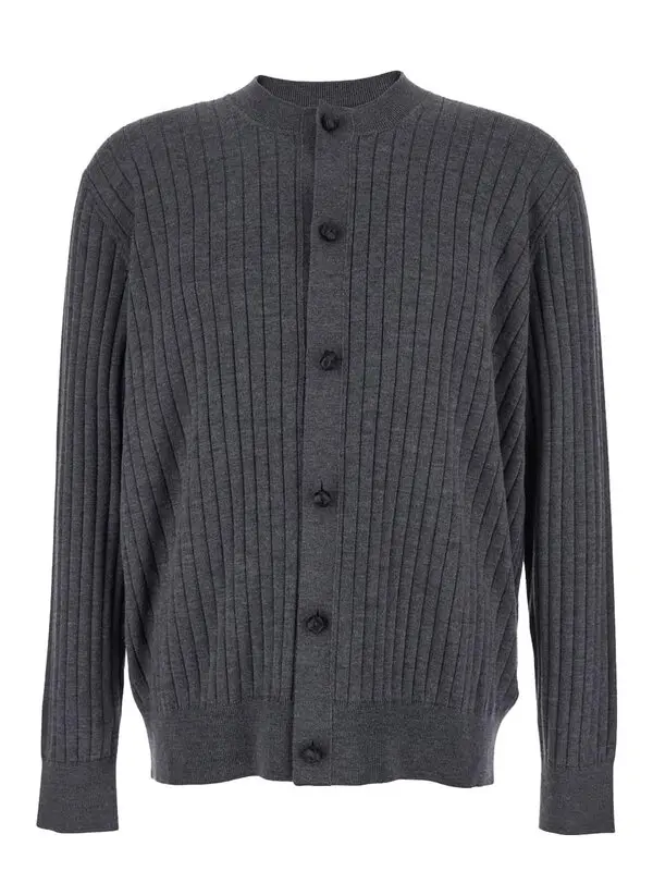 Bottega Veneta Wool Ribbed Cardigan - Multicolor