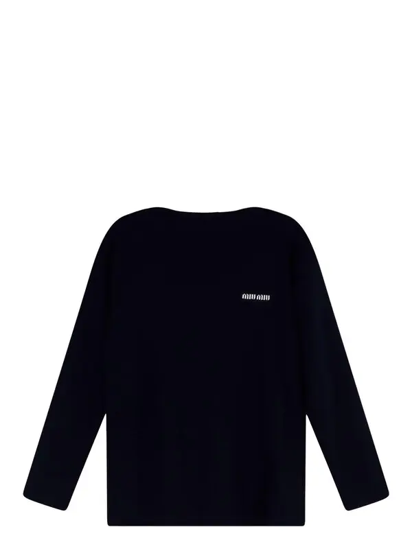 Miu Miu Wool Sweater With Lettering Logo - Multicolor