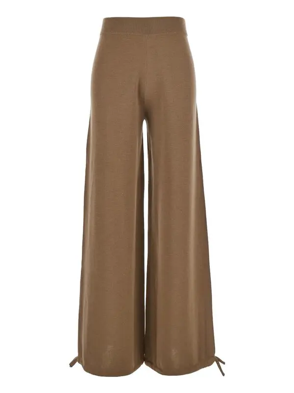 Max Mara Nigeria Wool Wide Leg Pants - Brown