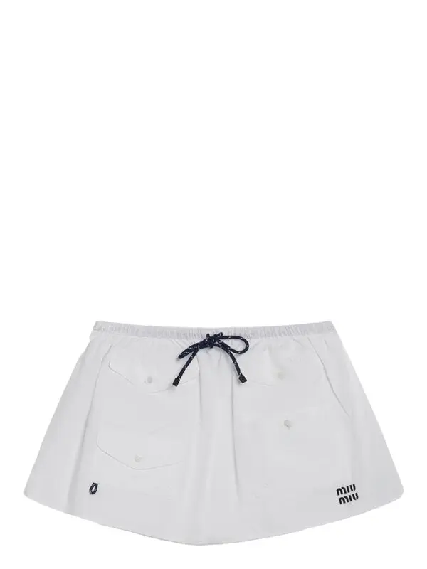 Miu Miu Cotton Skirt - White