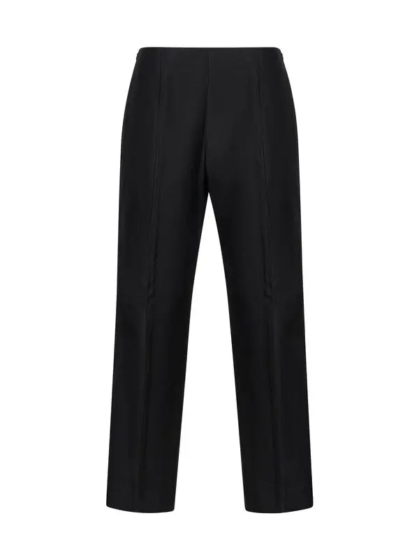 TOTEME Black Wool And Silk Slim Evening Trousers - Multicolor