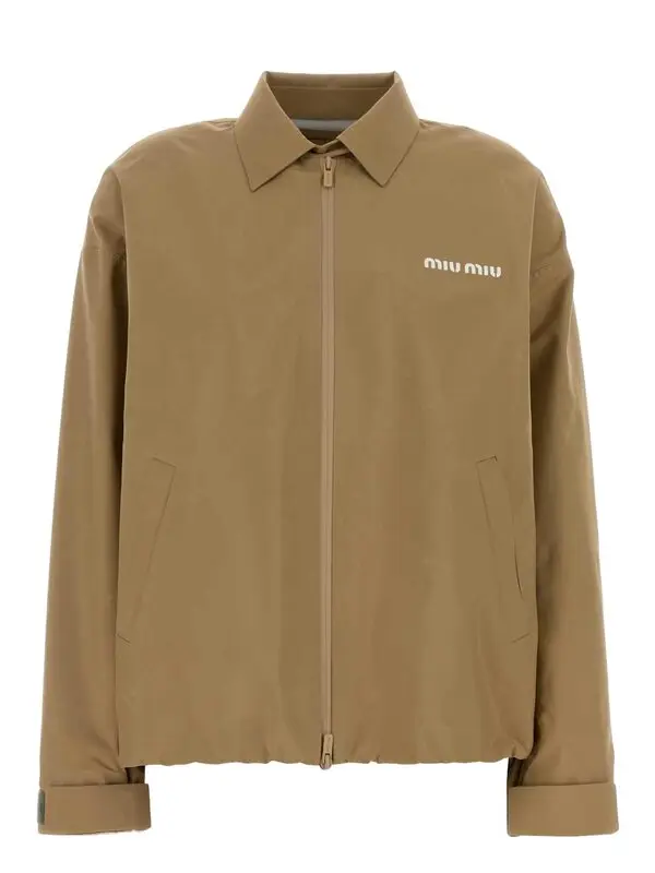 Miu Miu Tech Fabric Windbreaker - Brown