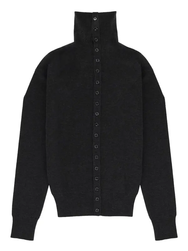 LEMAIRE High Collar Cardigan - Gray