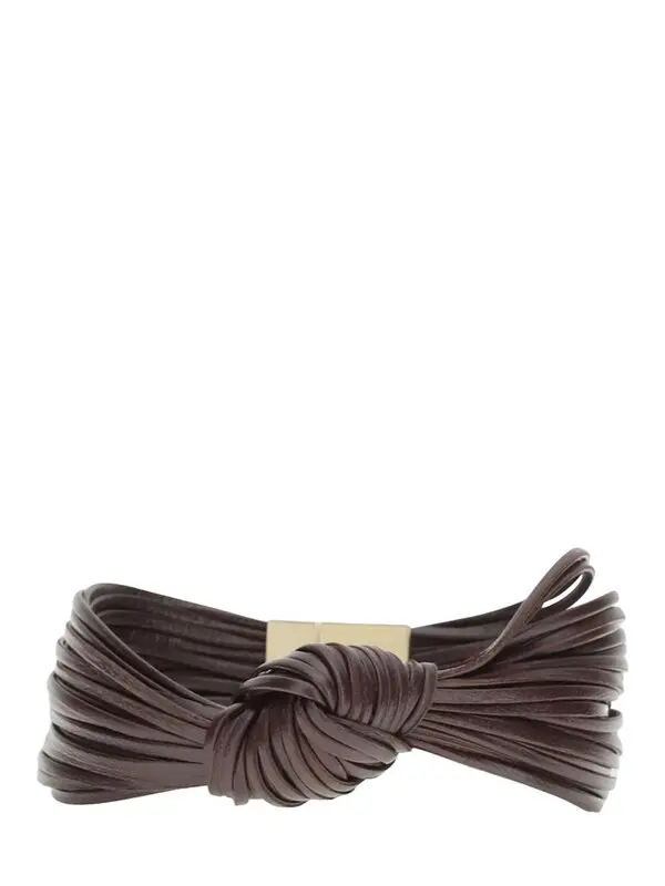 Bottega Veneta Knot Multi-strand Leather And Silver Bracelet - Multicolor