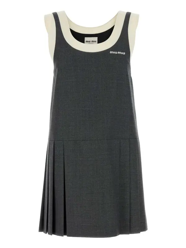 Miu Miu Wool Mini Dress - Gray