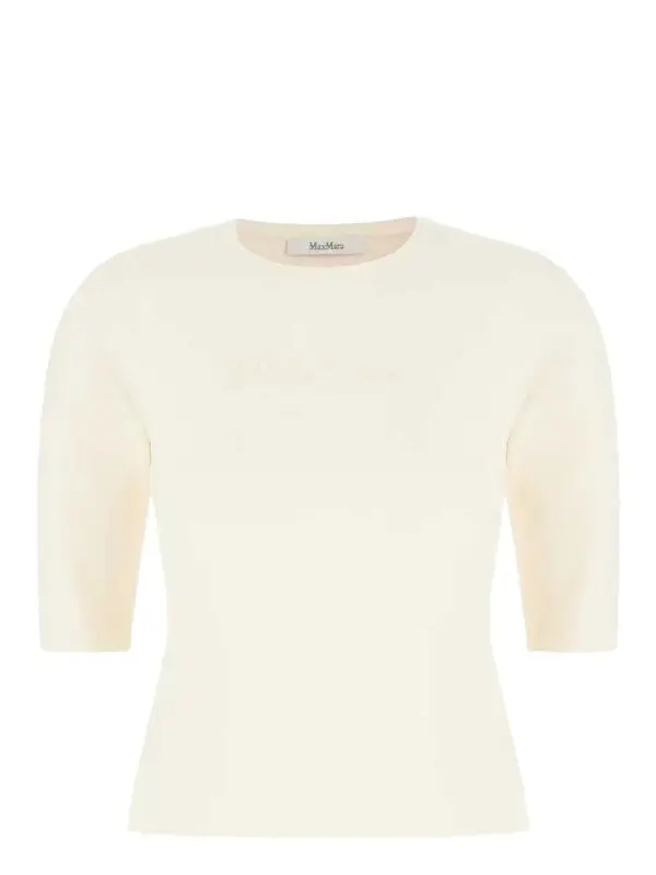 Max Mara Embossed Crewneck T-shirt - White