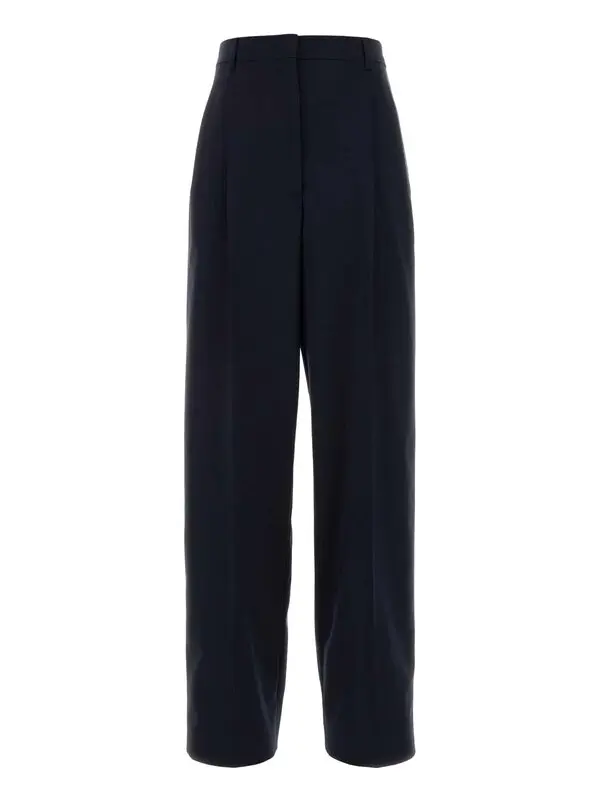 Miu Miu Stretch Wool Wide-leg Pant - Blue