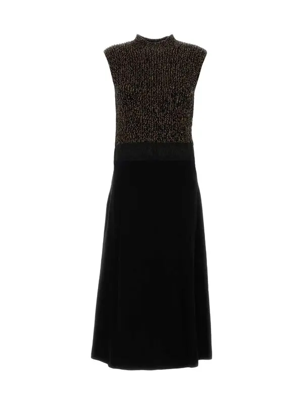 Prada Two-tone Wool Blend Dress - Multicolor