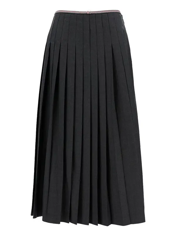 Thom Browne Calf Length Pleated Skirt - Multicolor