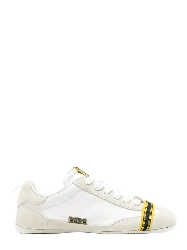 Fendi Paneled Low Top Sneakers - White